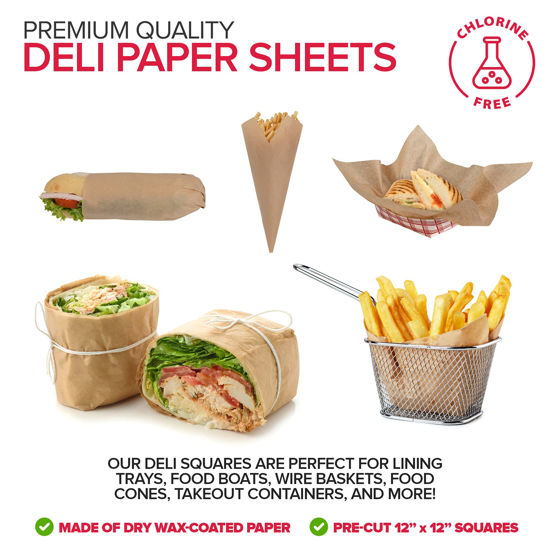 GetUSCart- 12” Deli Squares (250 Pack) - Natural Kraft Deli Papers ...