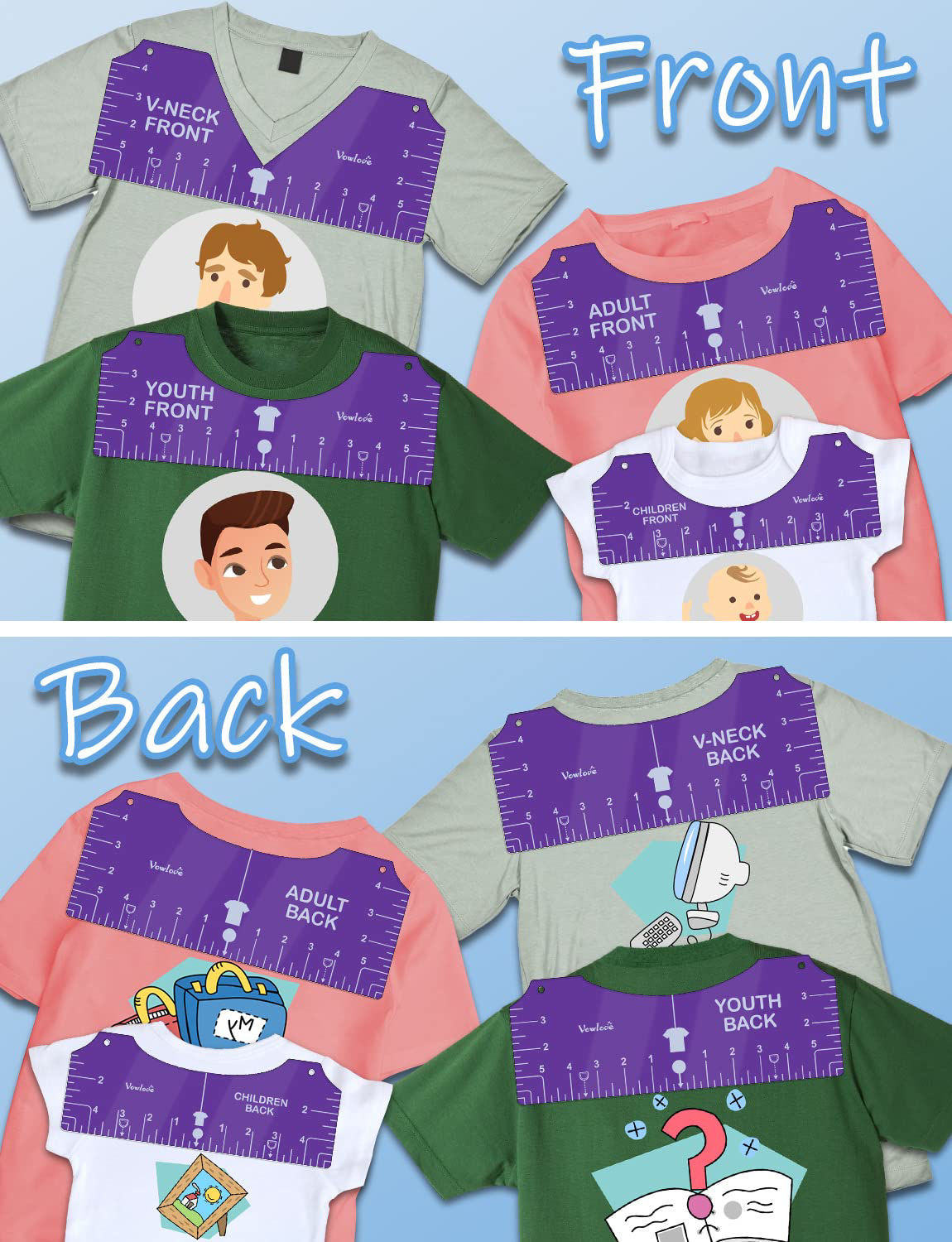 GetUSCart- T Shirt Ruler Guide Alignment Tool to Center Designs Round ...