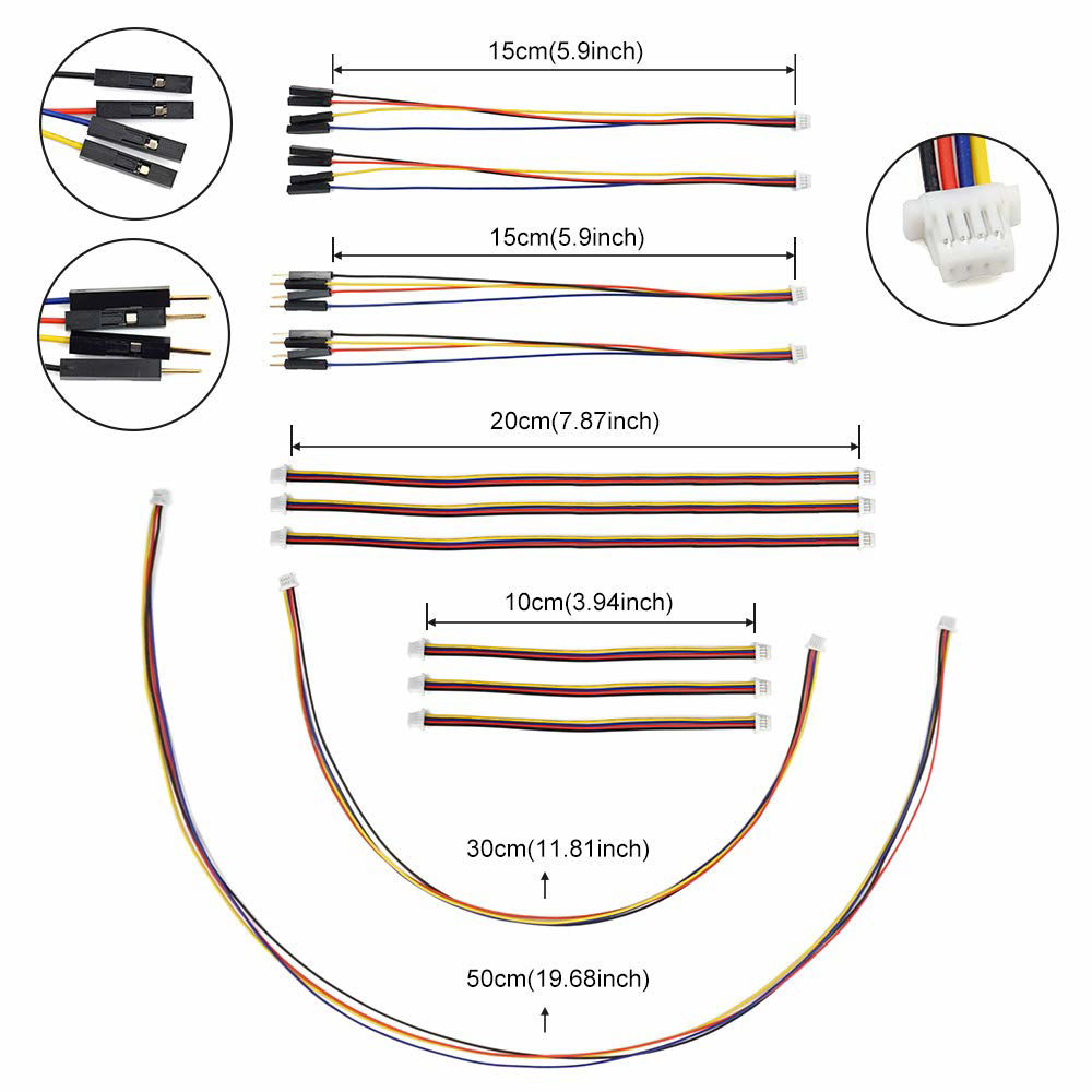 GetUSCart- I2C Qwiic Cable Kit Stemma QT Wire for SparkFun Development ...