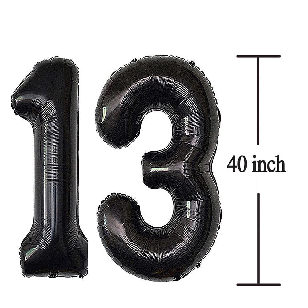 GetUSCart- 13 Number Balloons Black Big Giant Jumbo Big Large 13 or 31 ...