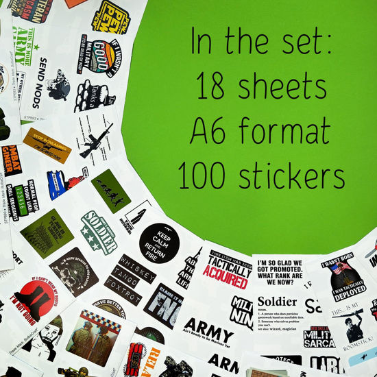 GetUSCart- 100Pcs Funny Army Stickers and Decals - Small Vinyl Military ...