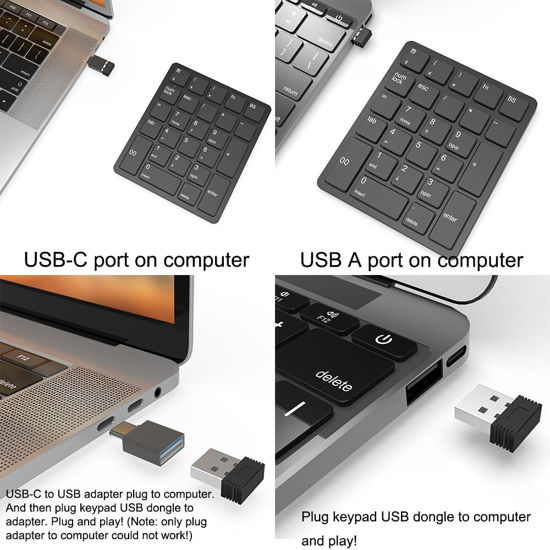 GetUSCart- Wireless Number Pads, Numeric Keypad Numpad 26 Keys Portable ...