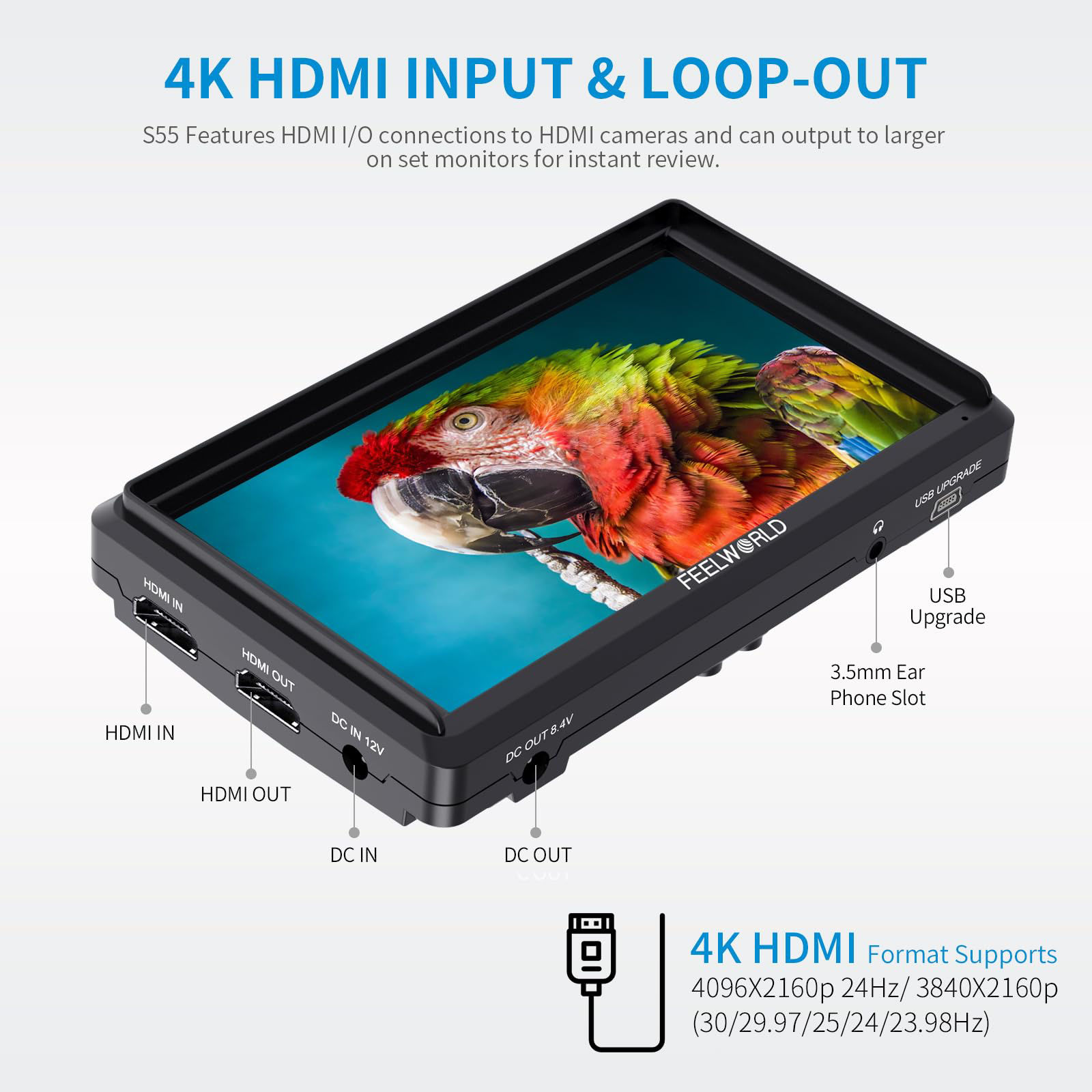 GetUSCart- FEELWORLD S55V2 5.5 Inch DSR Camera Field Monitor Small Full ...