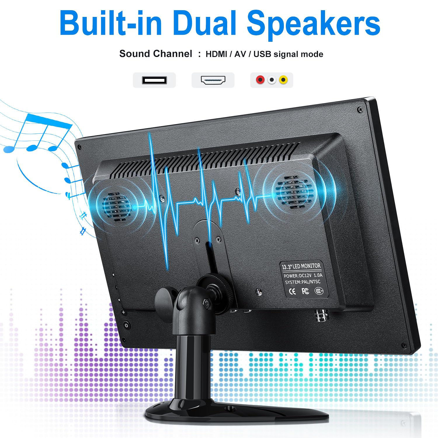 GetUSCart- Haiway 13.3 inch Security Monitor, 1366x768 LED Monitor ...