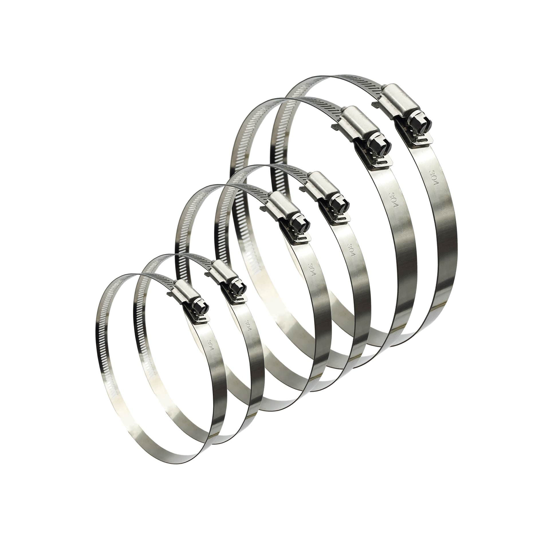 GetUSCart- 6 Pieces Adjustable 304 Stainless Steel Worm Gear Hose ...