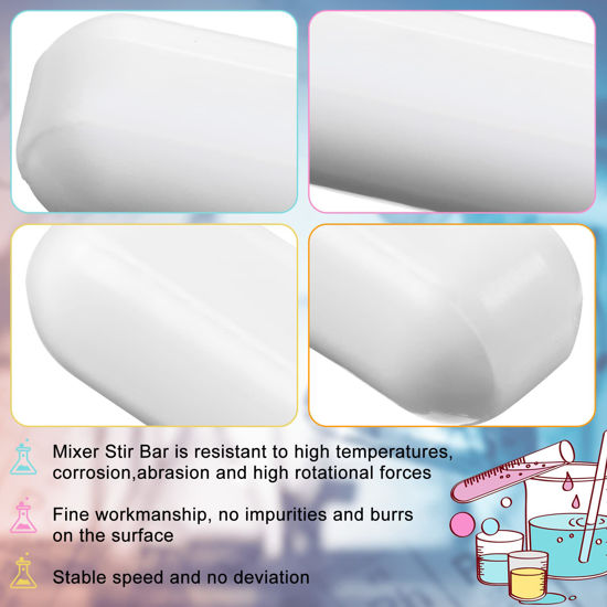 GetUSCart- PTFE Magnetic Stirrer Mixer Stir Bar, White Color, Stir Rod ...