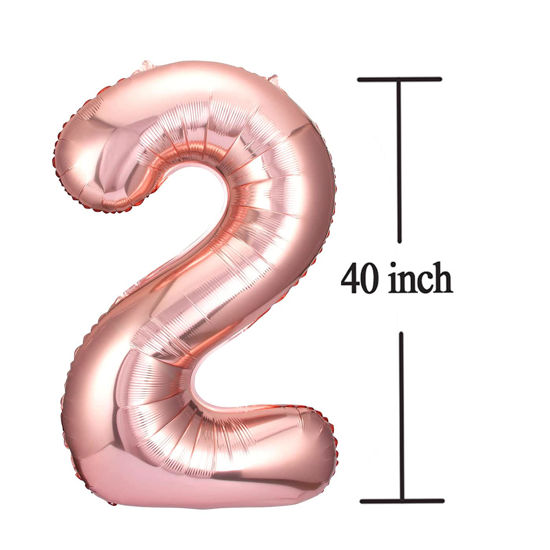 GetUSCart- 21 Number Balloons Rose Gold Big Giant Jumbo Number 21 Foil Mylar Balloons for 21st ...