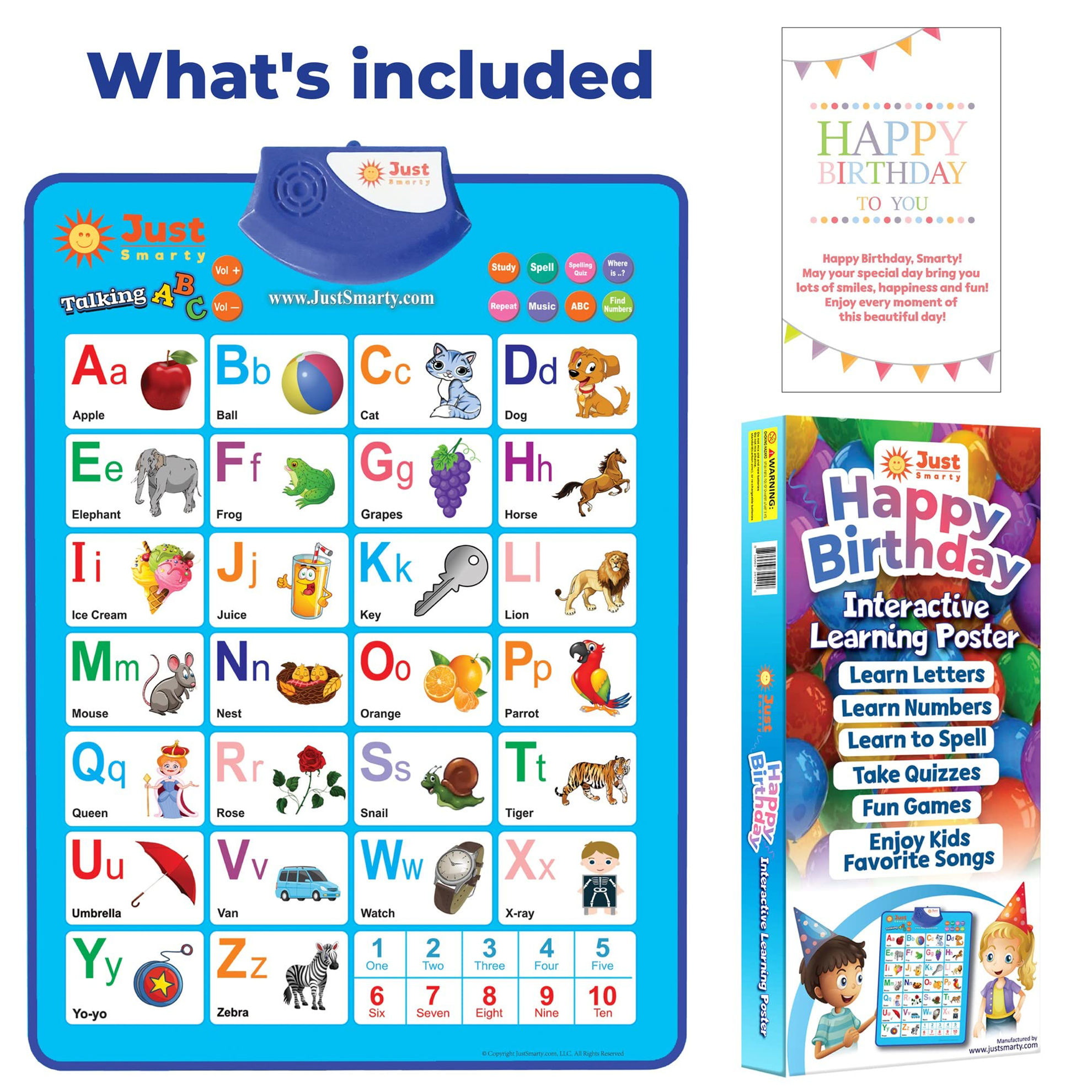 GetUSCart- Happy Birthday Interactive Alphabet and Numbers Learning ...