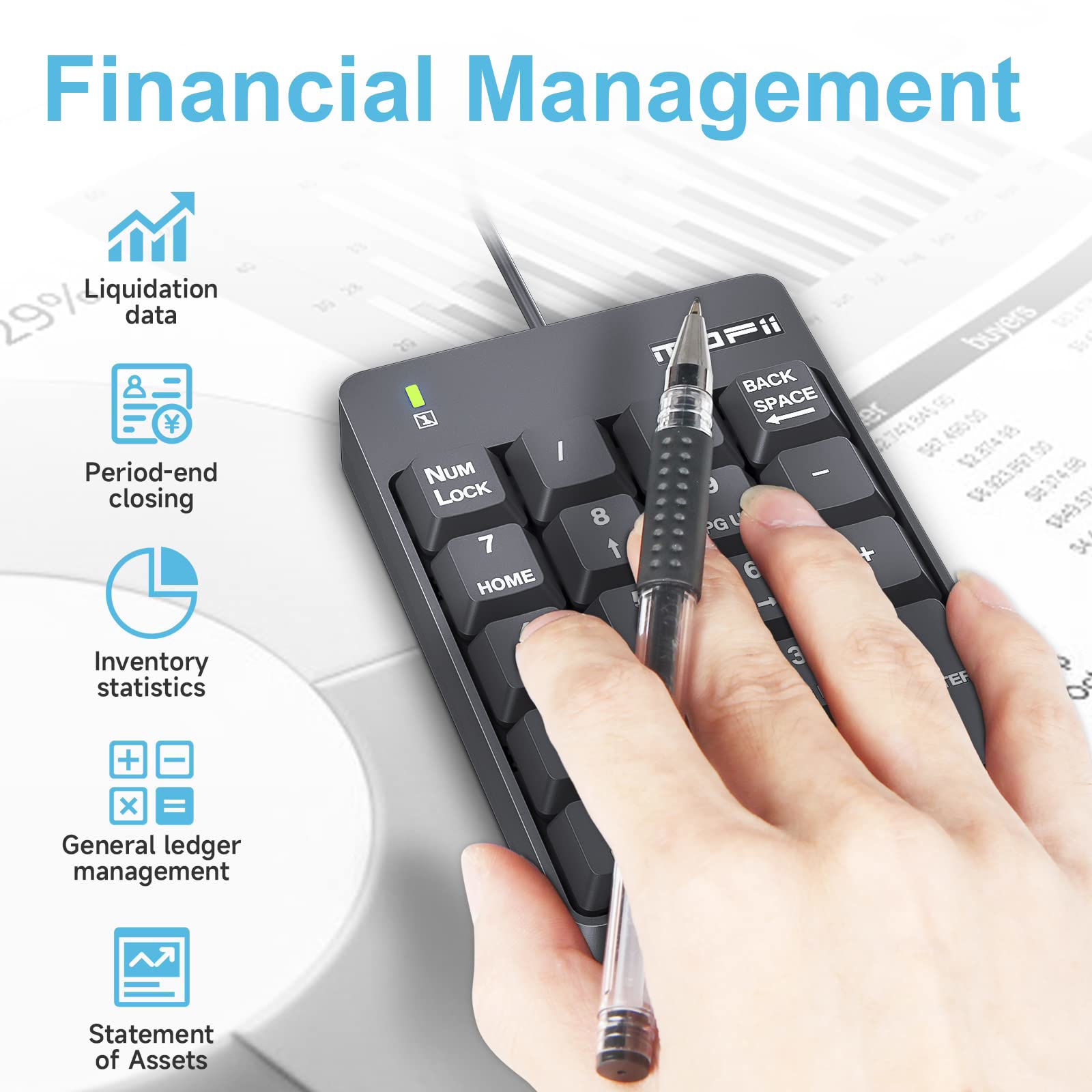 GetUSCart- MOFII Wired Number Pad Numeric Keypad Silent 19 Keys USB ...