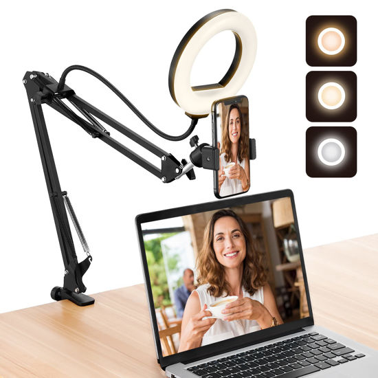 GetUSCart- Overhead Phone Mount (Max. Load 3 LBS) with 6" Ring Light ...