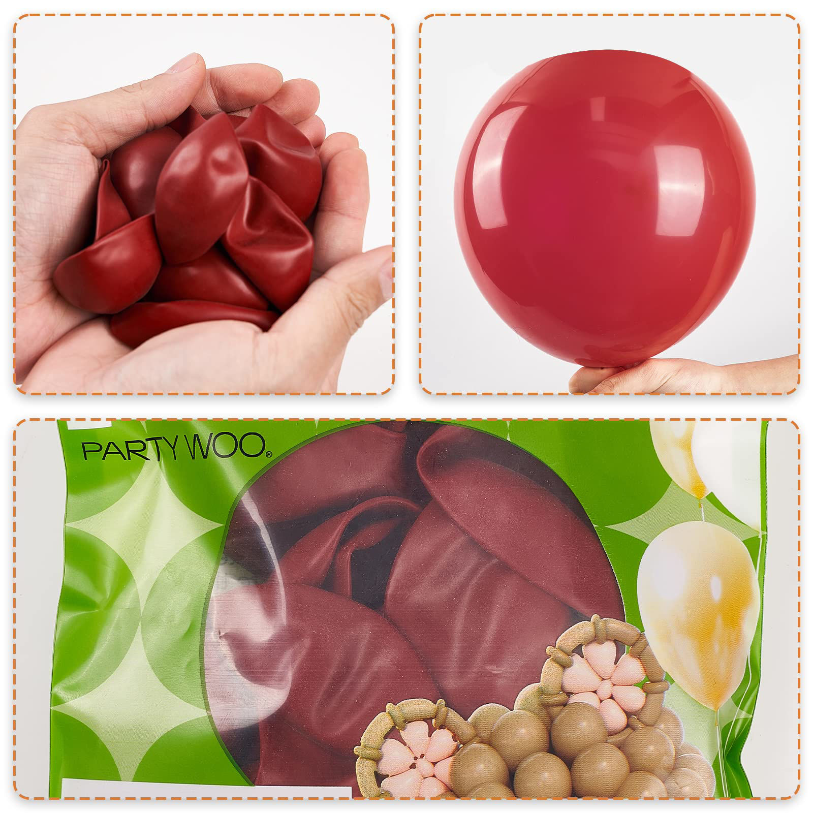 GetUSCart- PartyWoo Ruby Red Balloons, 50 pcs 12 Inch Dark Red Balloons ...