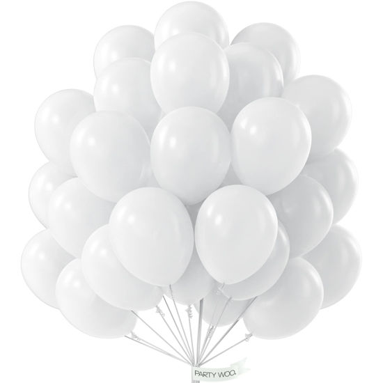GetUSCart- PartyWoo White Balloons, 50 pcs 12 Inch Pearl White Balloons ...