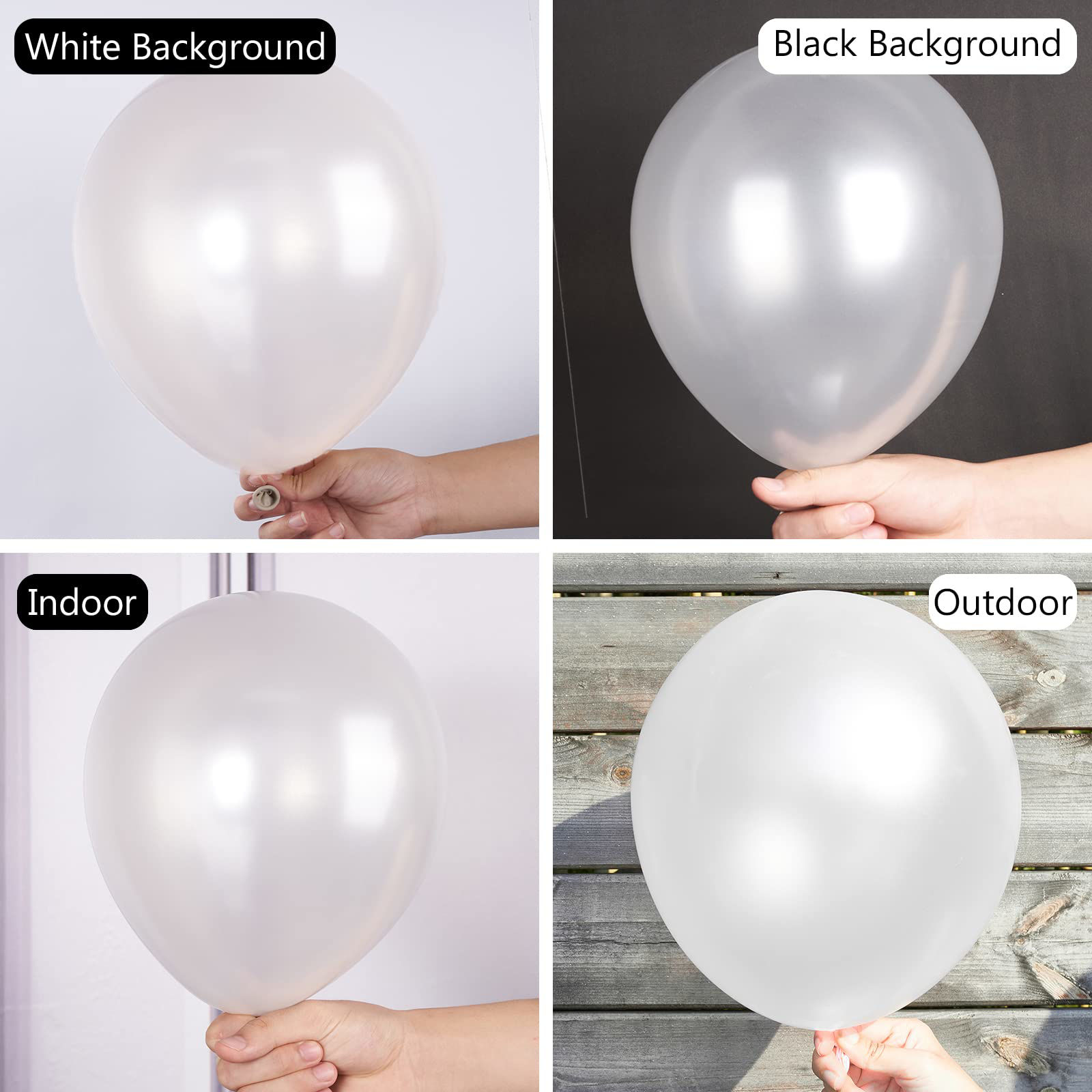 GetUSCart- PartyWoo White Balloons, 50 pcs 12 Inch Pearl White Balloons, Latex Balloons for ...