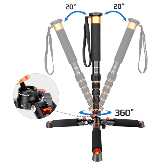 GetUSCart- Koolehaoda Camera Aluminum Monopod with Metal Tripod Base.6 ...