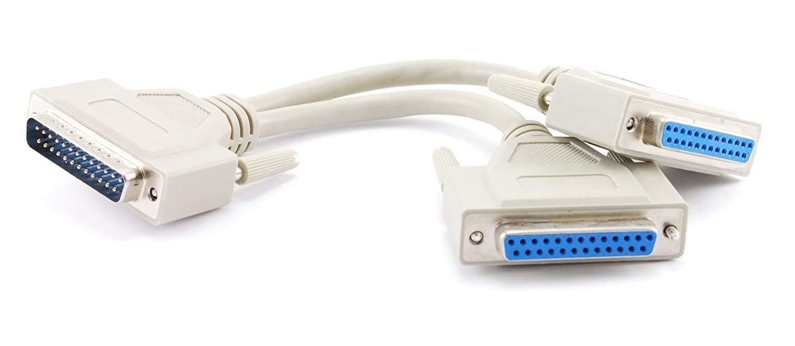 GetUSCart- CablesOnline 8 inch DB25 Parallel Male/Dual Female Y ...