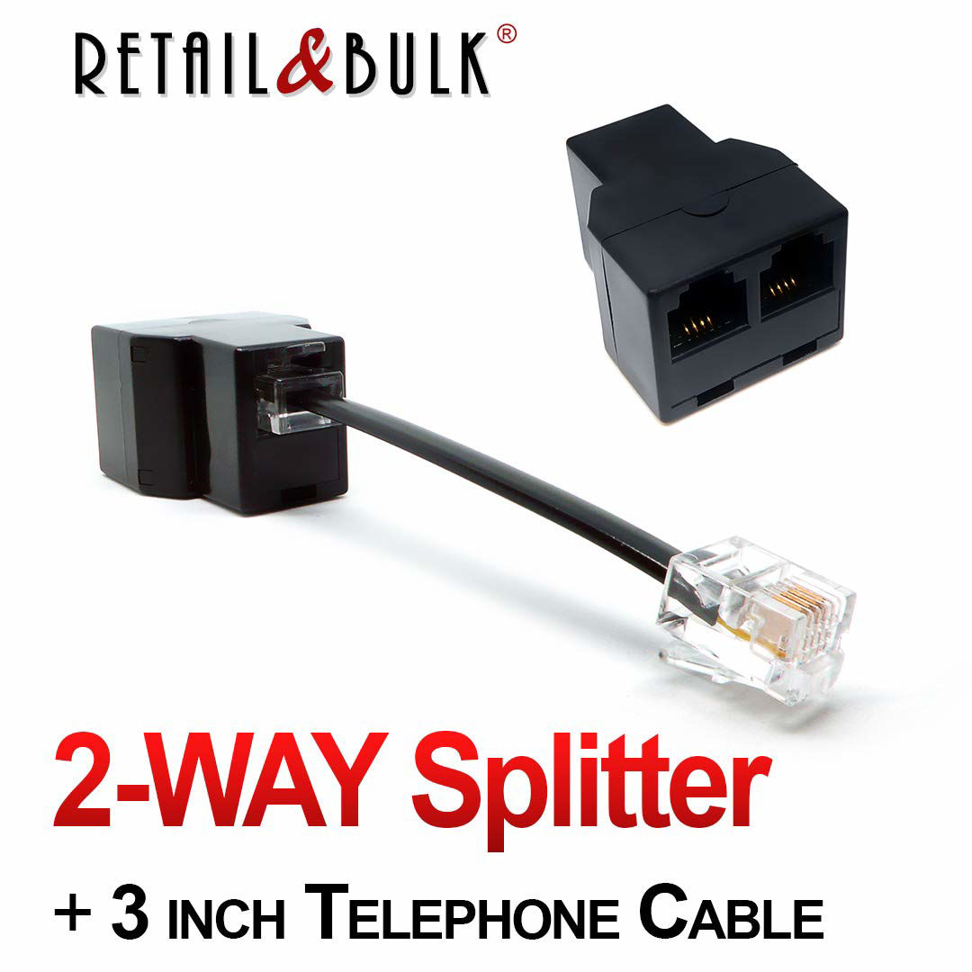 GetUSCart- RetailAndBulk Phone Jack Splitter for Landline Telephone ...