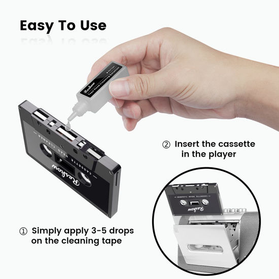 GetUSCart- Reshow Audio Tape Cassette Head Cleaner w/ 2 Cleaning Fluids ...