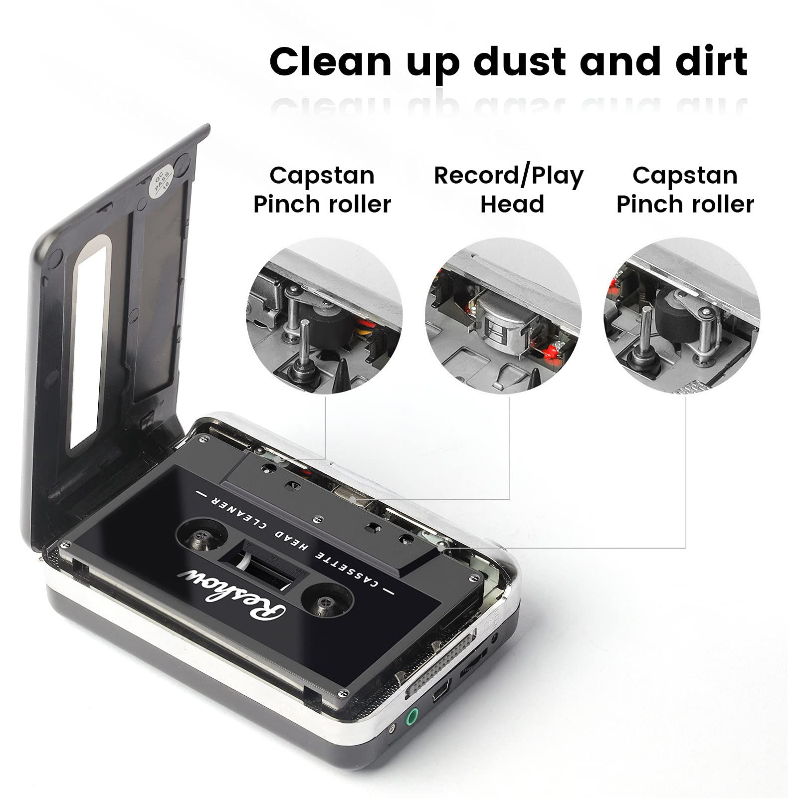 GetUSCart- Reshow Audio Tape Cassette Head Cleaner w/ 2 Cleaning Fluids ...