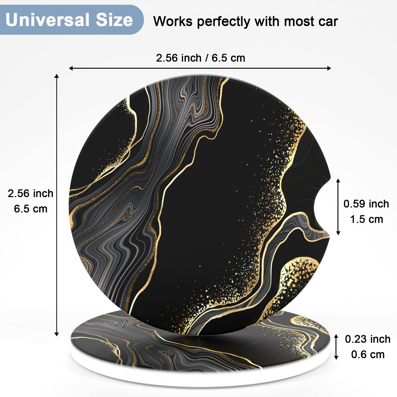 GetUSCart- Nipichsha Car Coasters for Cup Holders, 2 Pack Absorbent ...