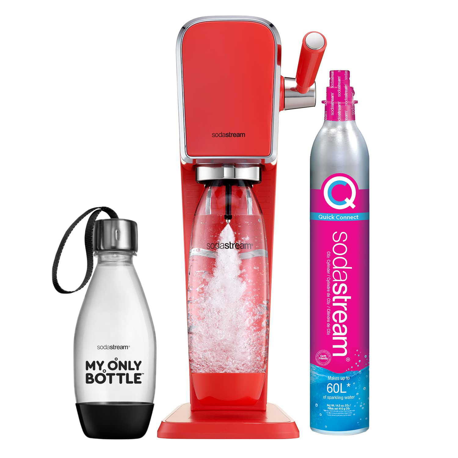 GetUSCart- SodaStream Art Sparkling Water Maker (Red) with CO2 and Two ...