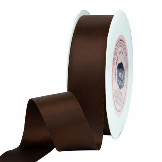 GetUSCart- VATIN 1 inch Double Faced Polyester Satin Ribbon Brown ...