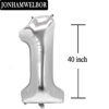 GetUSCart- 13 Number Balloons Silver Giant Jumbo Big Large Number 13 or ...