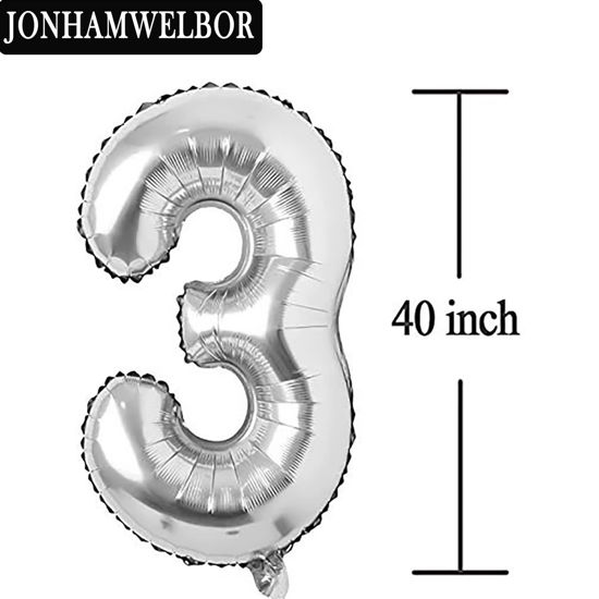 GetUSCart- 13 Number Balloons Silver Giant Jumbo Big Large Number 13 or ...