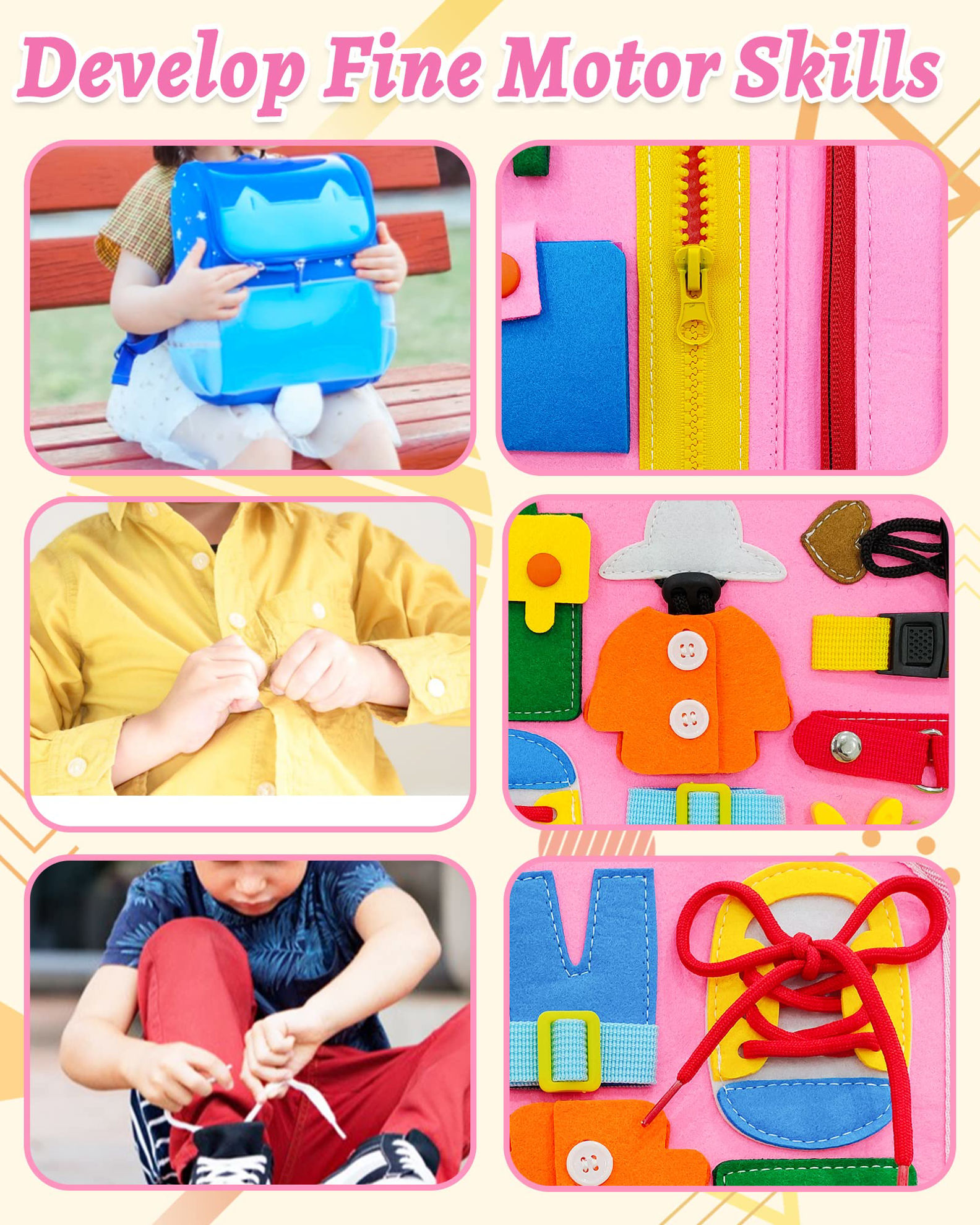 GetUSCart- Exorany Busy Board Montessori Toys for 1 2 3 4 Year Old ...