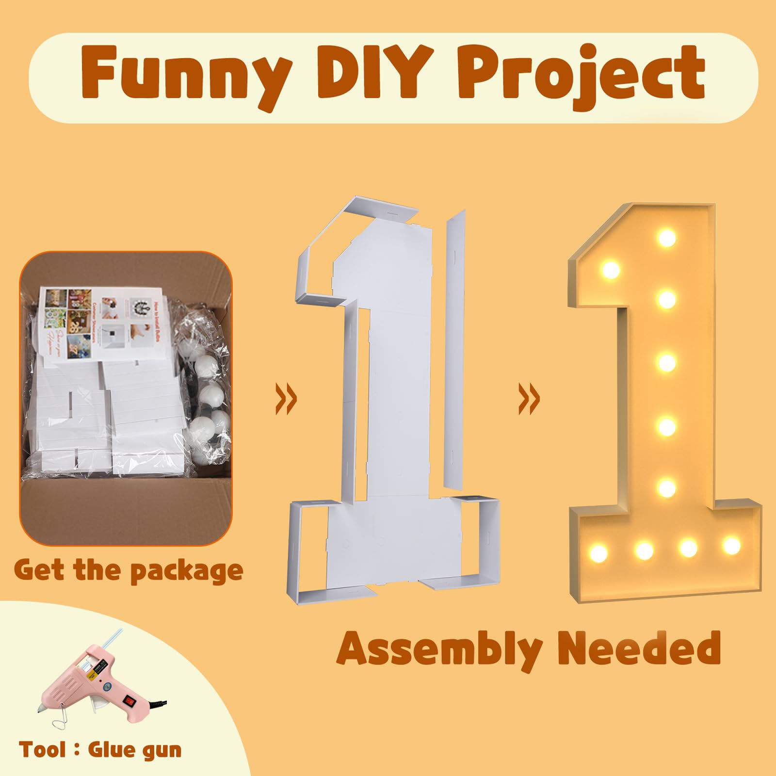 GetUSCart- imprsv 4FT Marquee Numbers, Marquee Light Up Numbers for ...