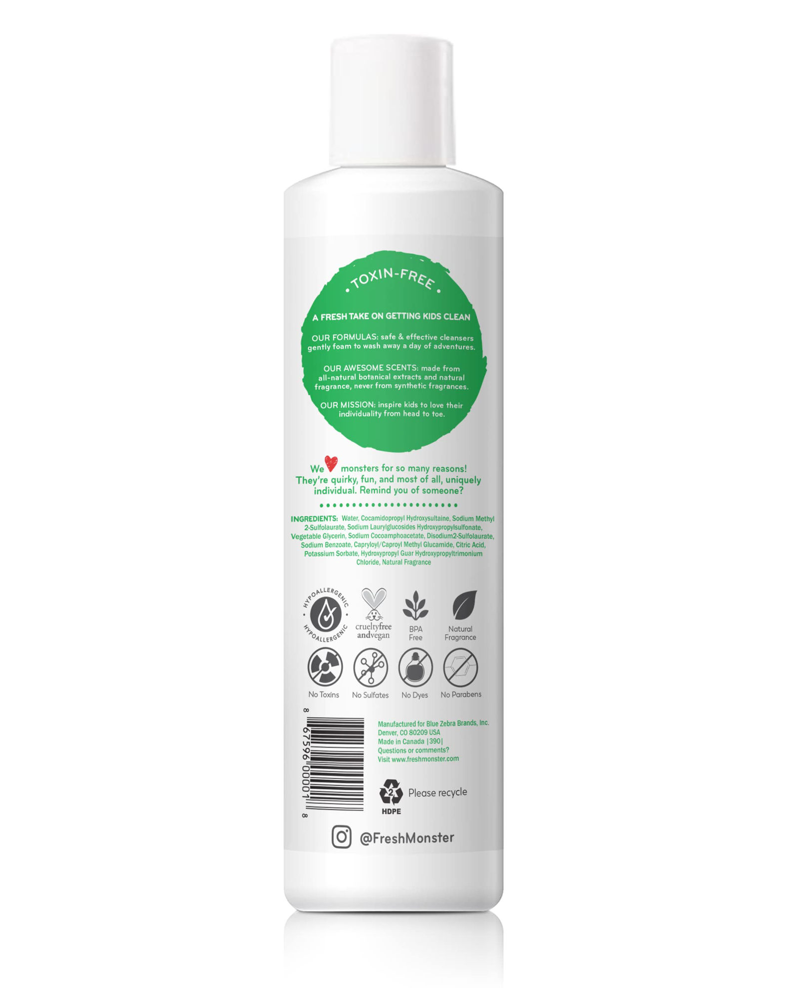 GetUSCart- Fresh Monster 2-in-1 Kids Shampoo & Conditioner, Toxin-Free ...