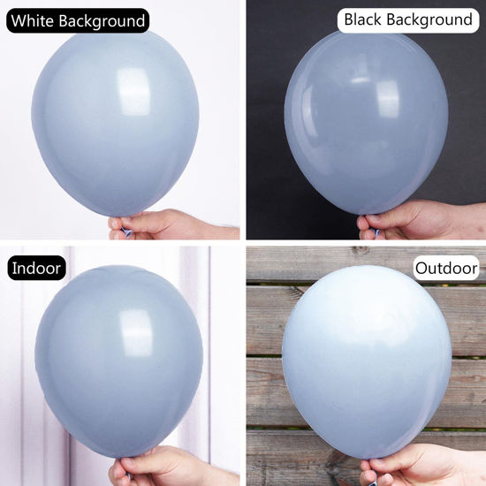 GetUSCart- PartyWoo Retro Dusty Blue Balloons, 140 pcs Blue Balloons Different Sizes Pack of 18 ...
