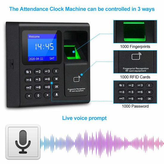 GetUSCart- LIBO Intelligent Biometric Fingerprint Time Attendance Machine Time Clock Recorder ...