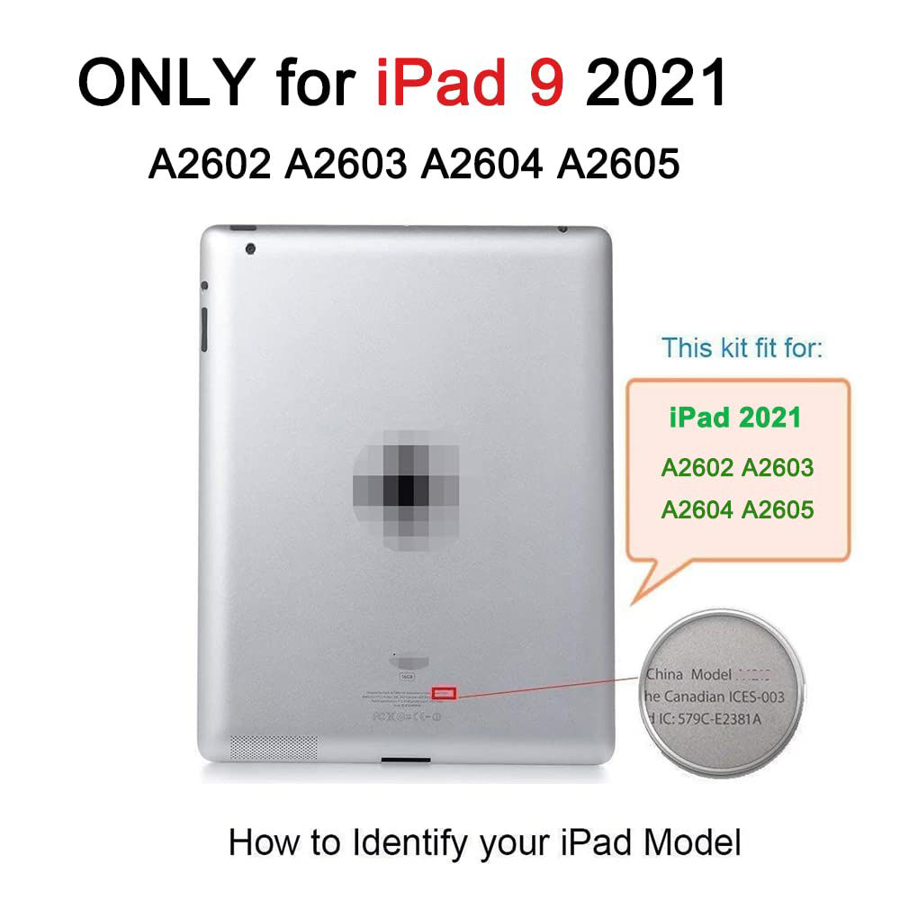 GetUSCart- for iPad 9 (9th Gen 2021) A2602 A2603 A2604 A2605 Screen ...