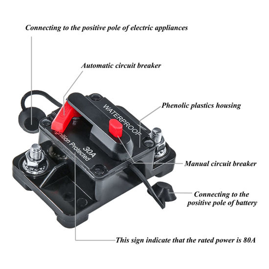 GetUSCart- RED WOLF Car Circuit Breaker 30A AMP w/Manual Reset Switch ...