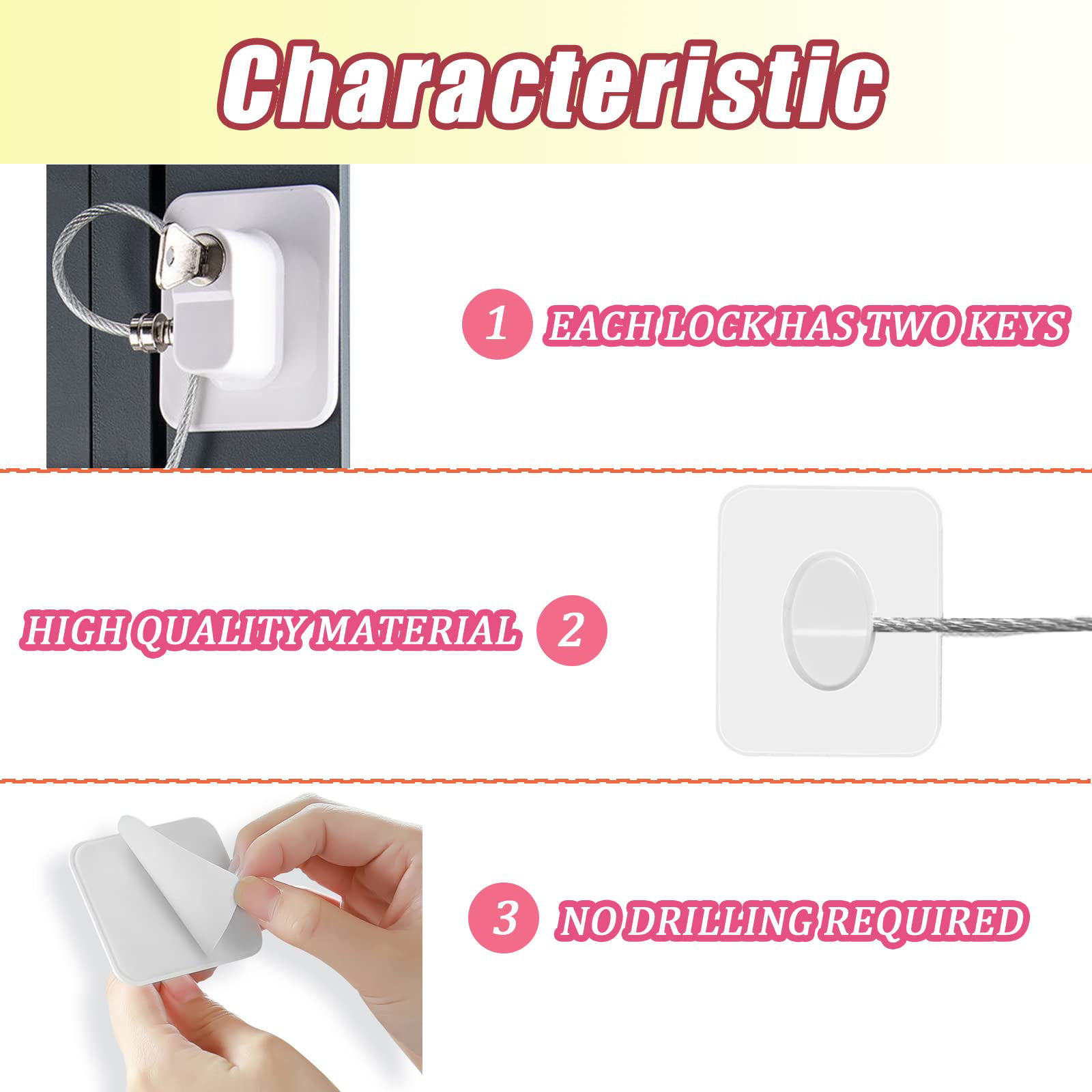 GetUSCart- 2 Pcs Refrigerator Lock, Fridge Locks for Kids, Cabinet ...