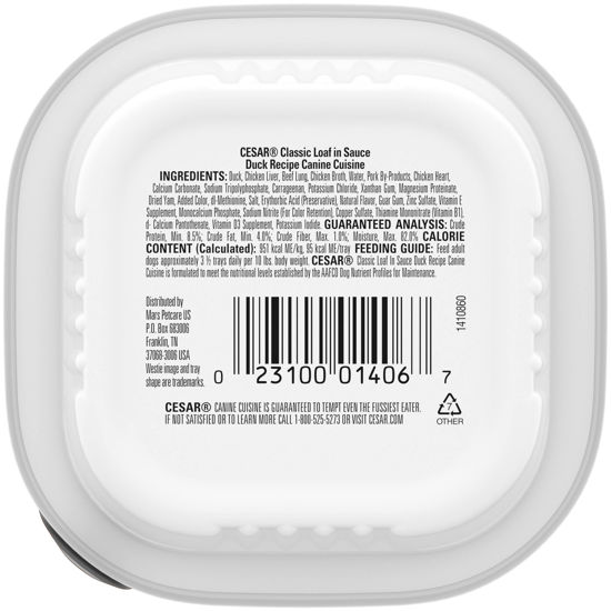 GetUSCart- CESAR Soft Wet Dog Food Classic Loaf in Sauce Duck Recipe ...
