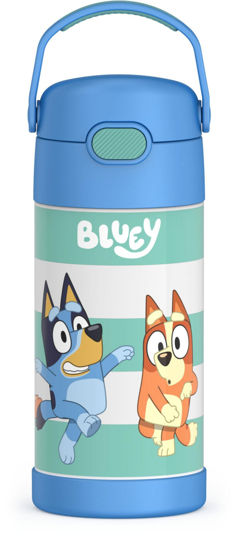 GetUSCart- THERMOS FUNTAINER 12 Ounce Stainless Steel Vacuum Insulated Kids Straw Bottle, Bluey