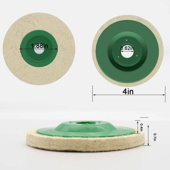 GetUSCart- 10 Pack 4 Inch Round Wool Felt Disc Wheel Pad, for 100 Angle ...