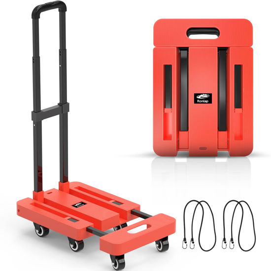 GetUSCart- Ronlap Folding Hand Truck, Foldable Dolly Cart for Moving, 500lbs Heavy Duty Luggage ...