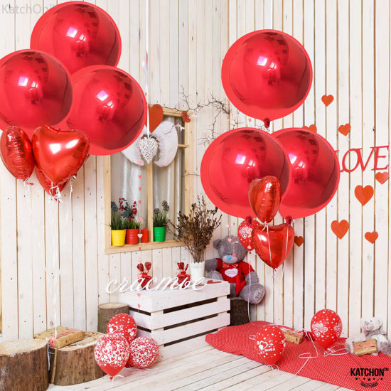 GetUSCart- KatchOn, Big Red Metallic Balloons - 22 Inch, Pack of 6 ...