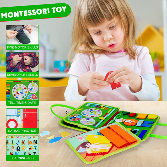 GetUSCart- Guolely Busy Board Montessori Toys, Toddlers Travel Toy ...