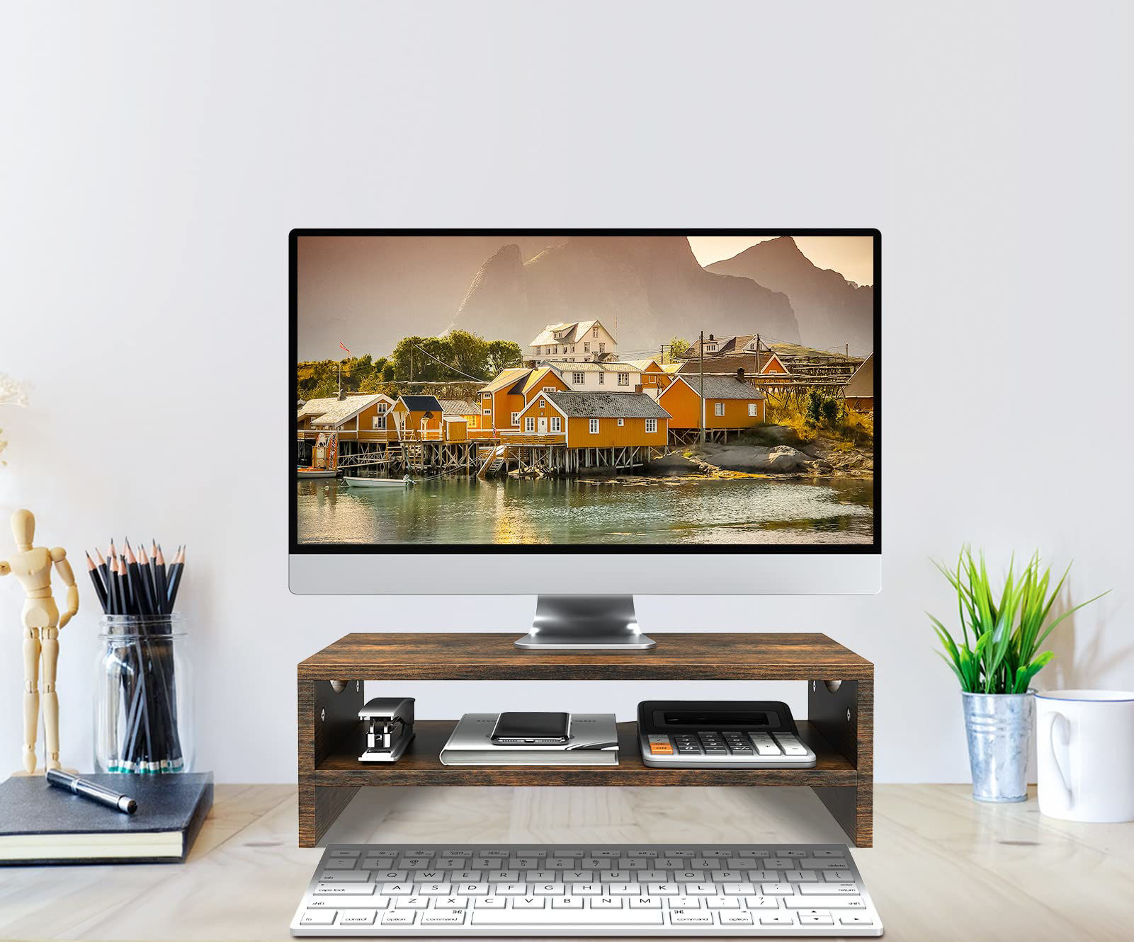 GetUSCart- Zimilar Monitor Stand Riser, 2 Tiers Laptop Computer Monitor ...