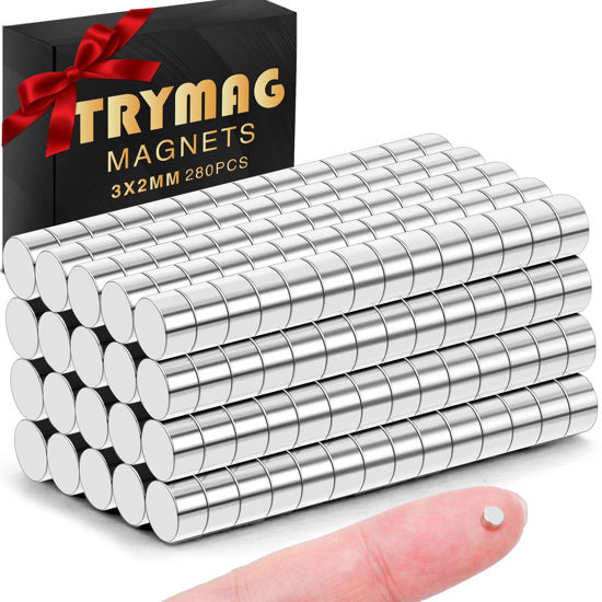 GetUSCart- TRYMAG Tiny Magnets, 280 Pcs 3x2MM Small Rare Earth Magnets ...