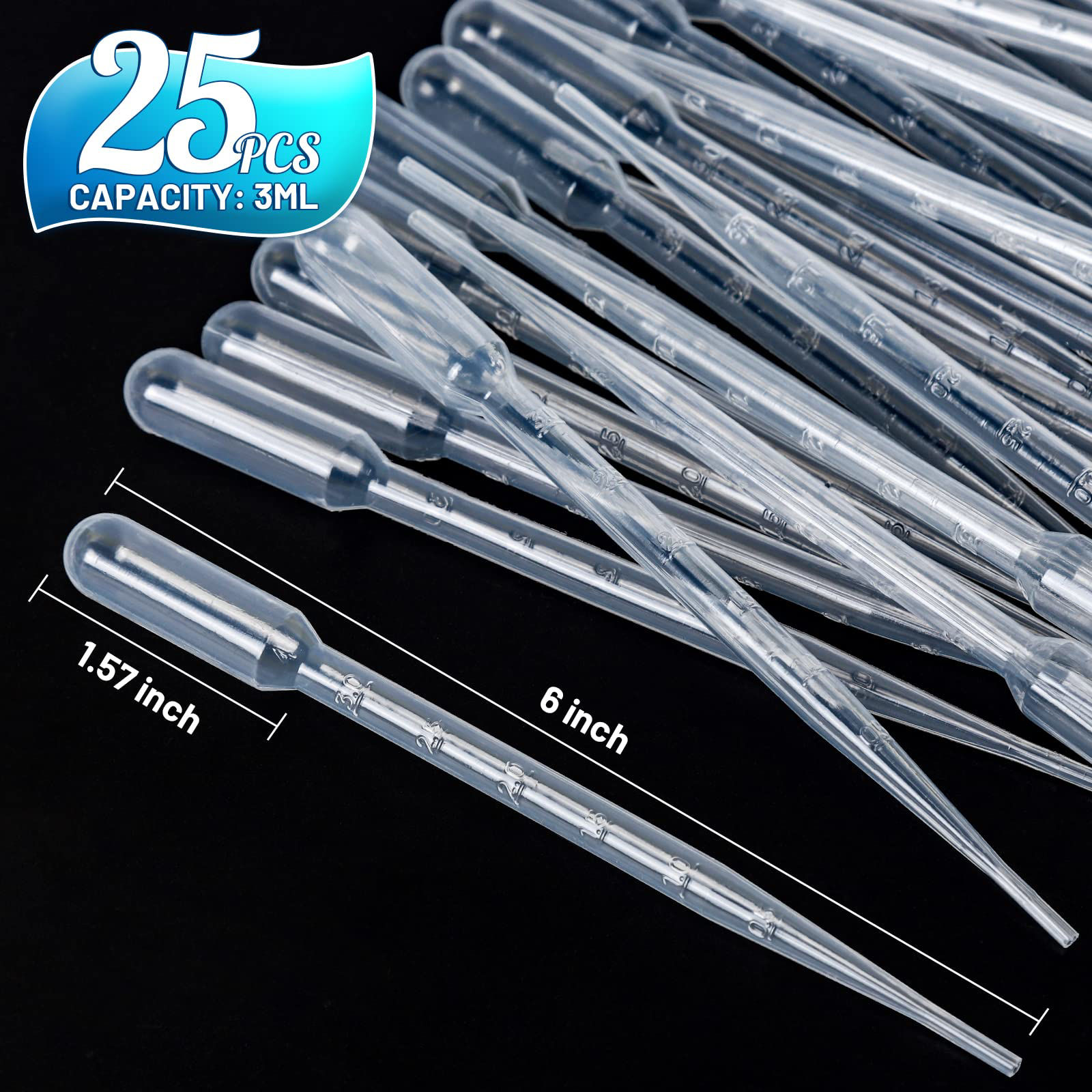 GetUSCart- Teenitor 3ML Pipettes Plastic Eye Droppers, 25PCS Plastic ...