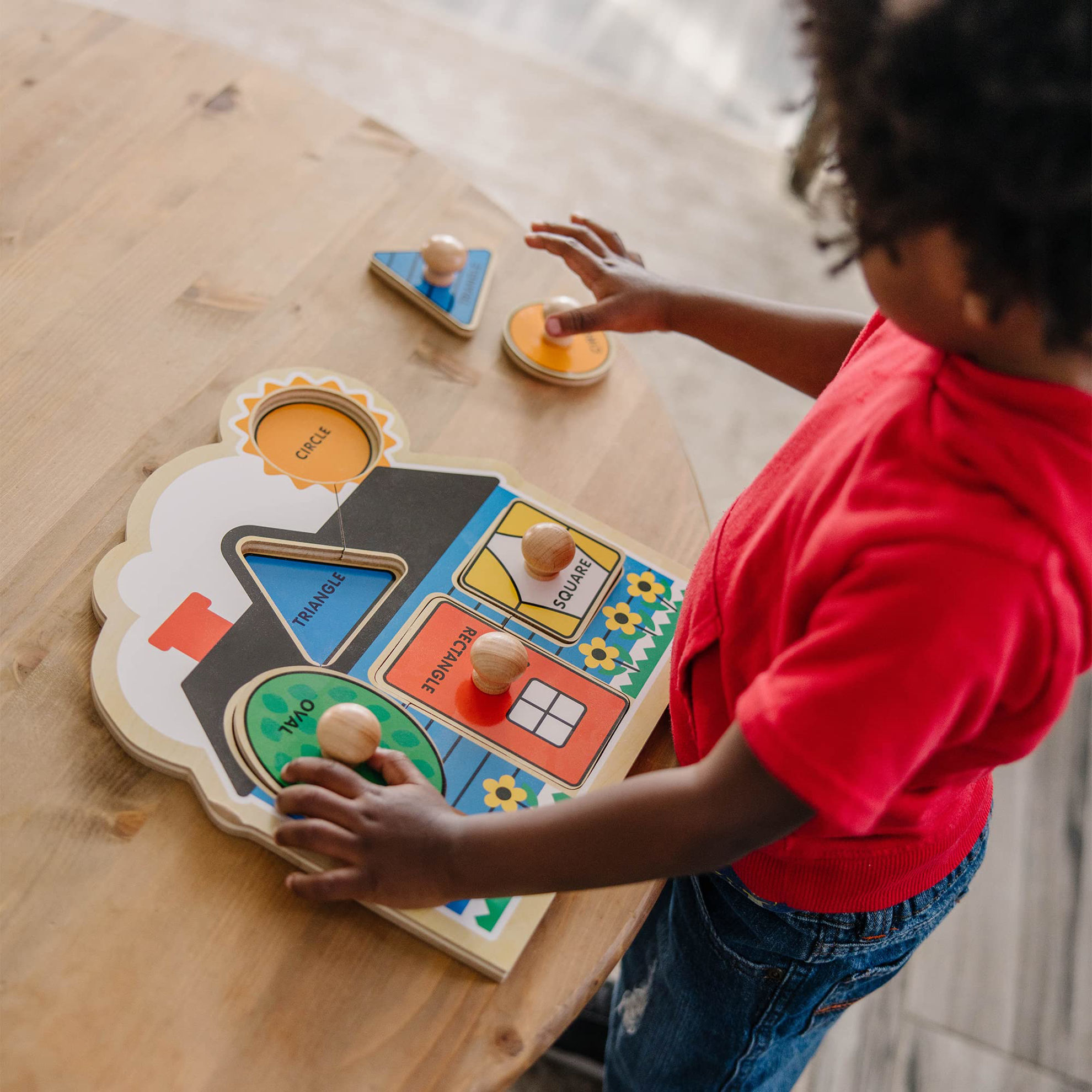 GetUSCart- Melissa & Doug First Shapes Jumbo Knob Wooden Puzzle ...