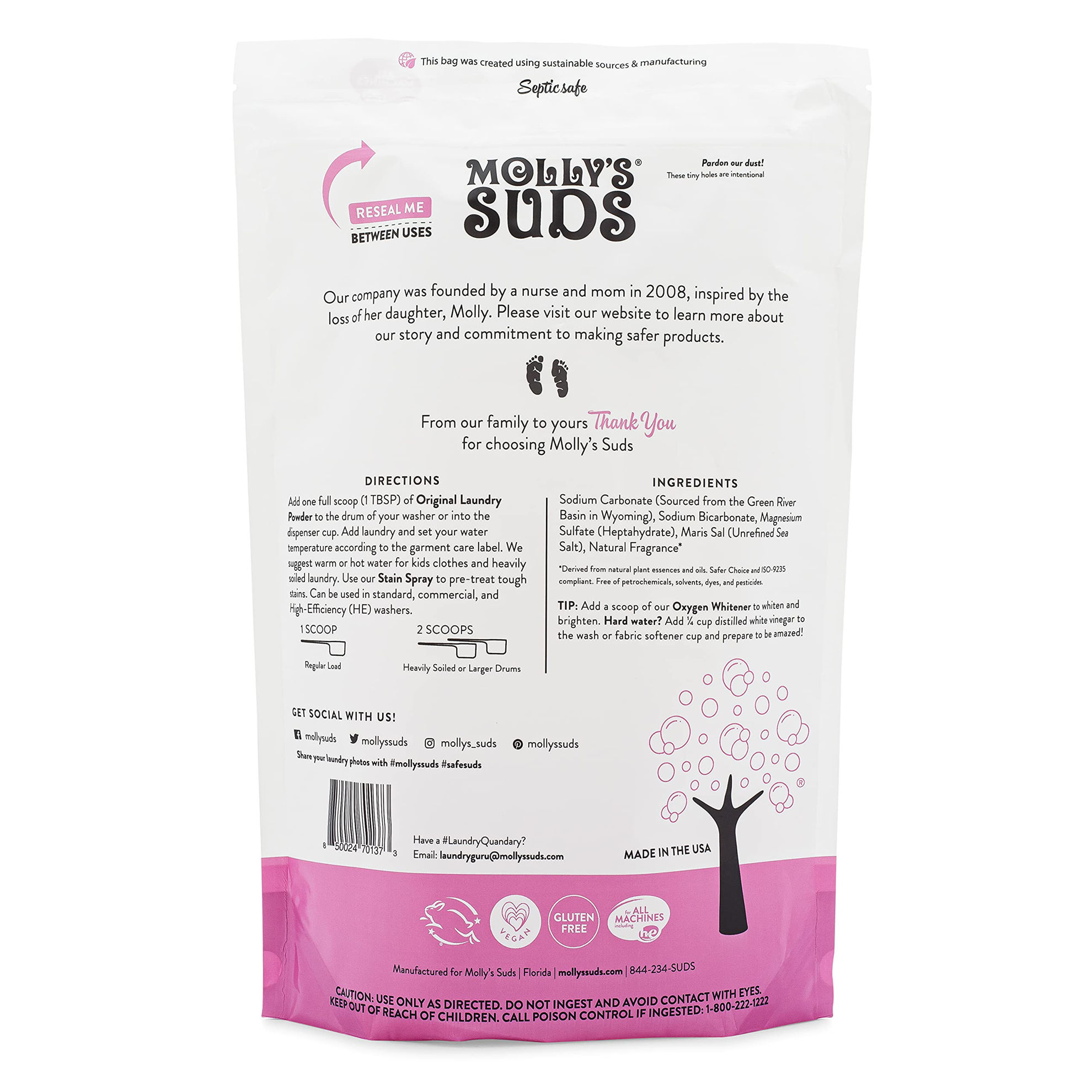 GetUSCart- Molly's Suds Original Laundry Detergent Powder | Natural ...