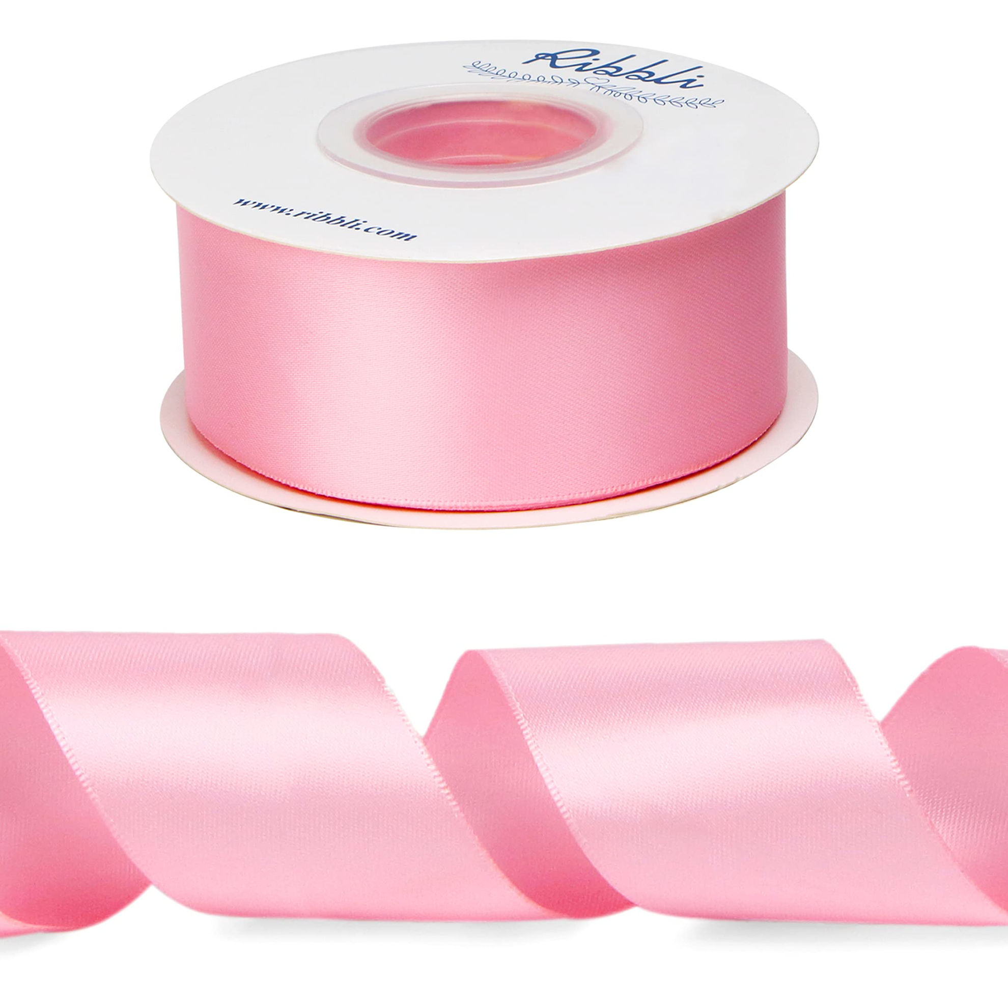 GetUSCart- Ribbli Pink Double Faced Satin Ribbon,1-1/2” x Continuous 25 ...