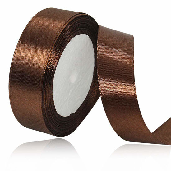 GetUSCart- Solid Color Coffee Satin Ribbon, 3/4 Inches x 25 Yards ...