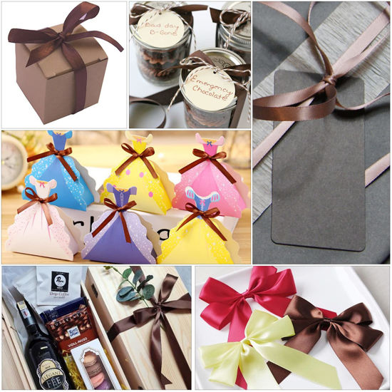 GetUSCart- Solid Color Coffee Satin Ribbon, 3/4 Inches x 25 Yards ...