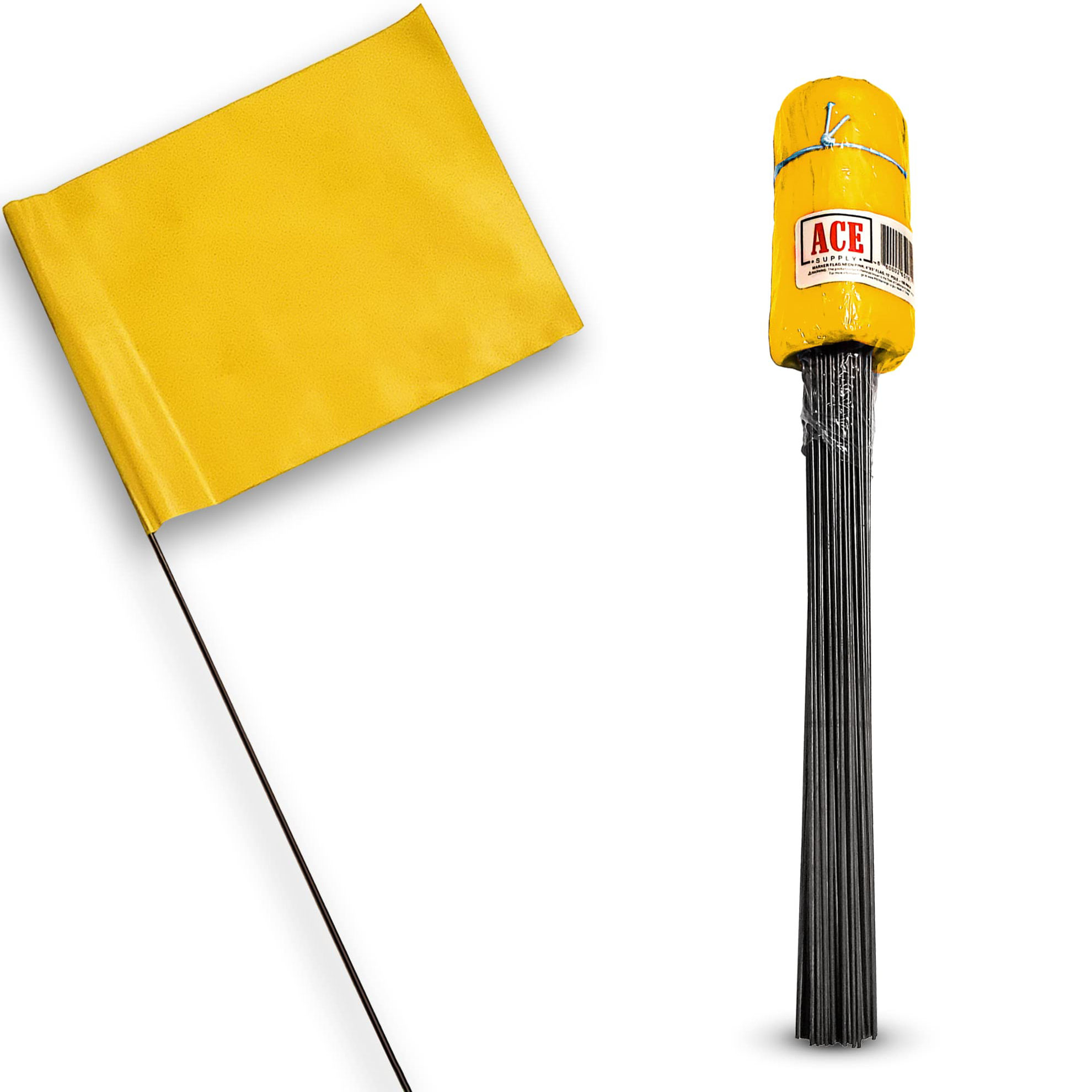 GetUSCart- Yellow Marking Flags 100 Pack - 4x5-Inch Marker Flags - 15 ...